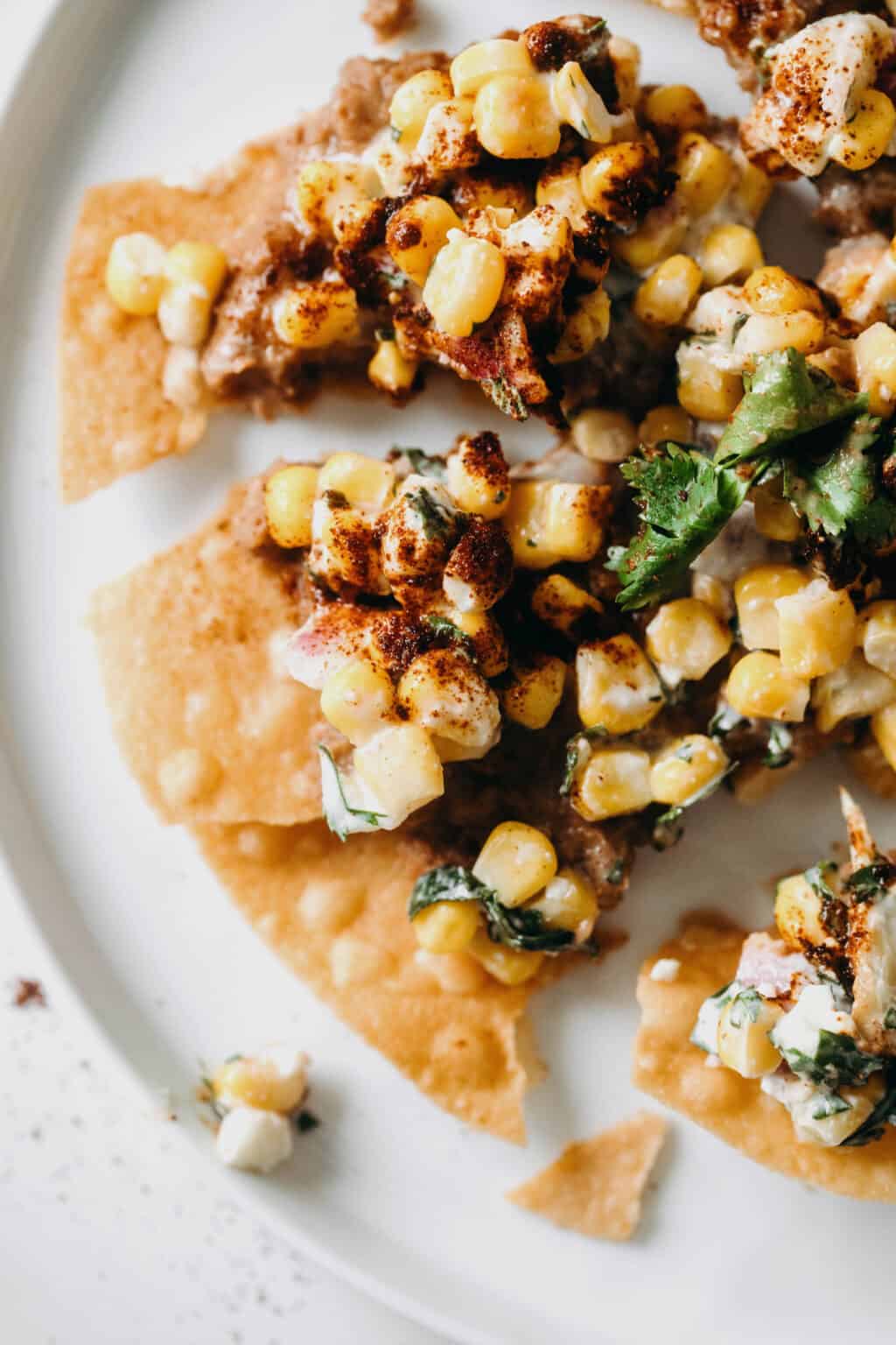 Mayo-Free Mexican Street Corn Tostadas - Kalejunkie