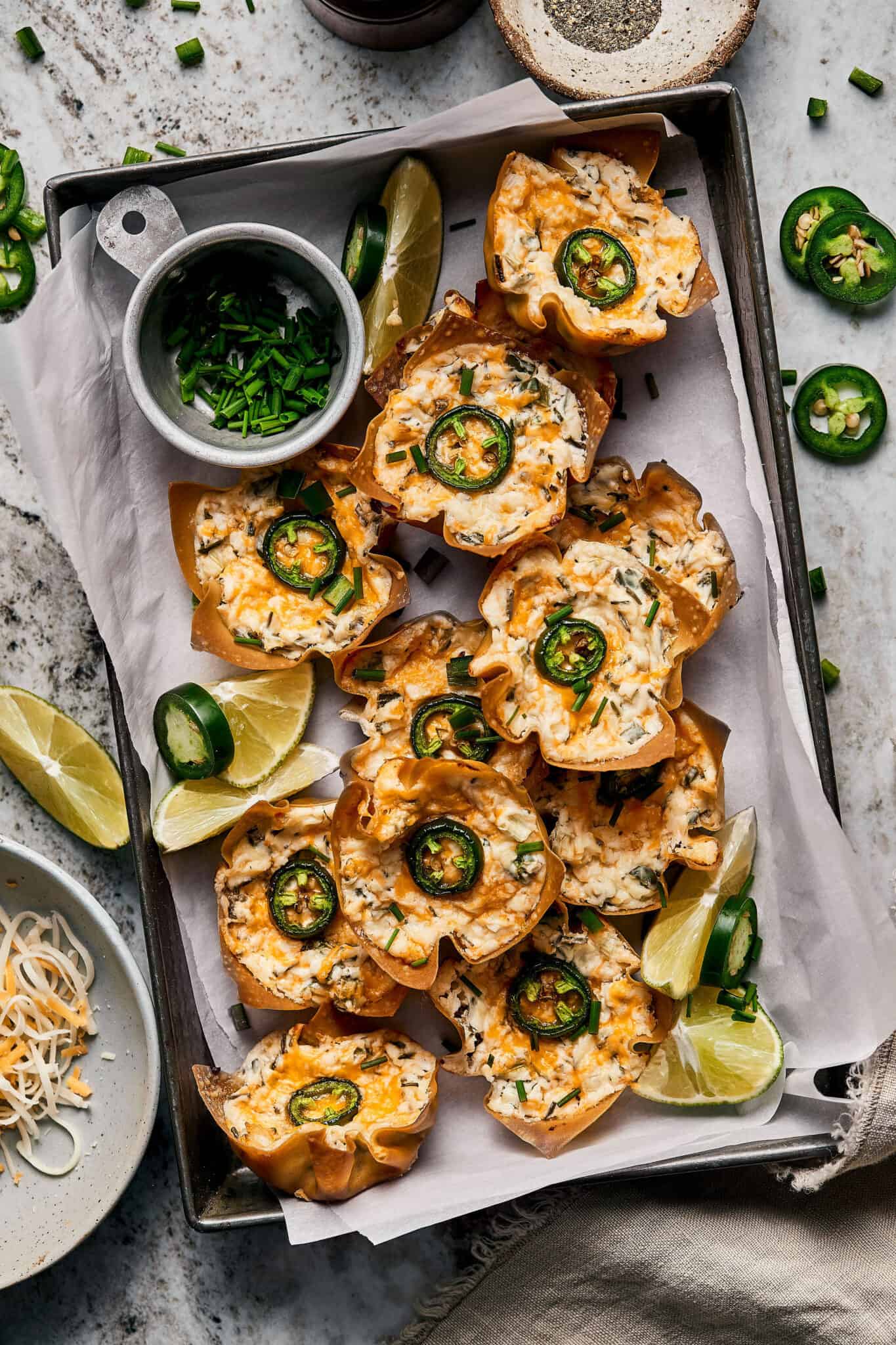Jalapeño Popper Wonton Cups - Kalejunkie