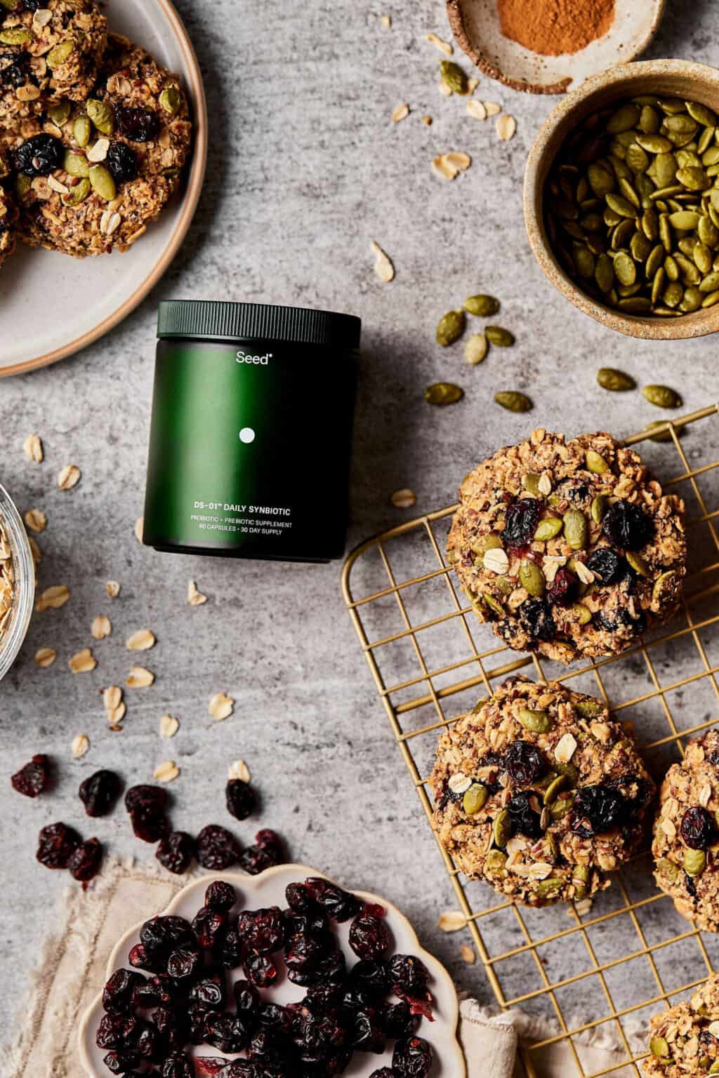 Gut Healthy Trail Mix Breakfast Cookies - Kalejunkie