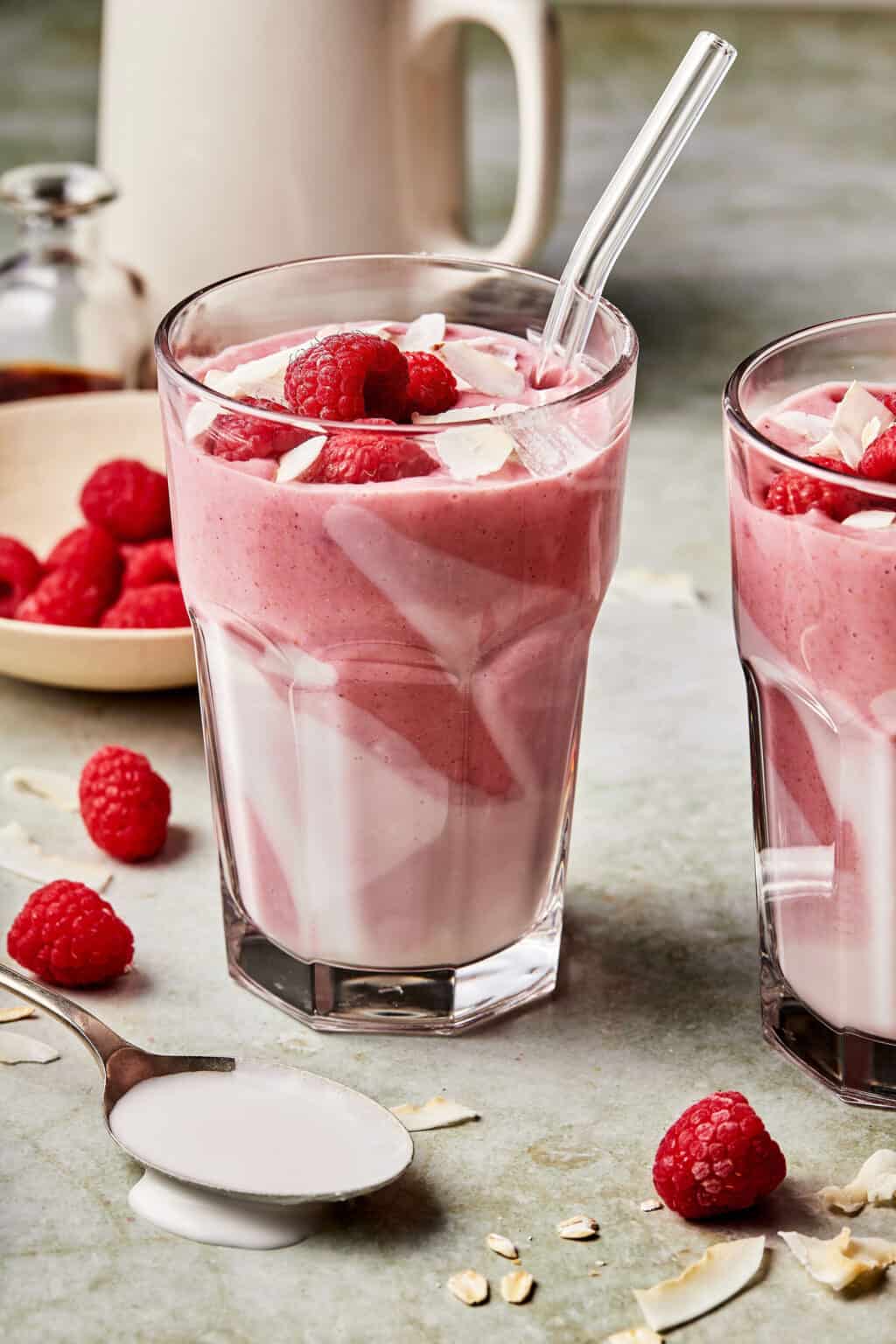 Viral Erewhon Raspberry Coconut Cloud Smoothie - Kalejunkie