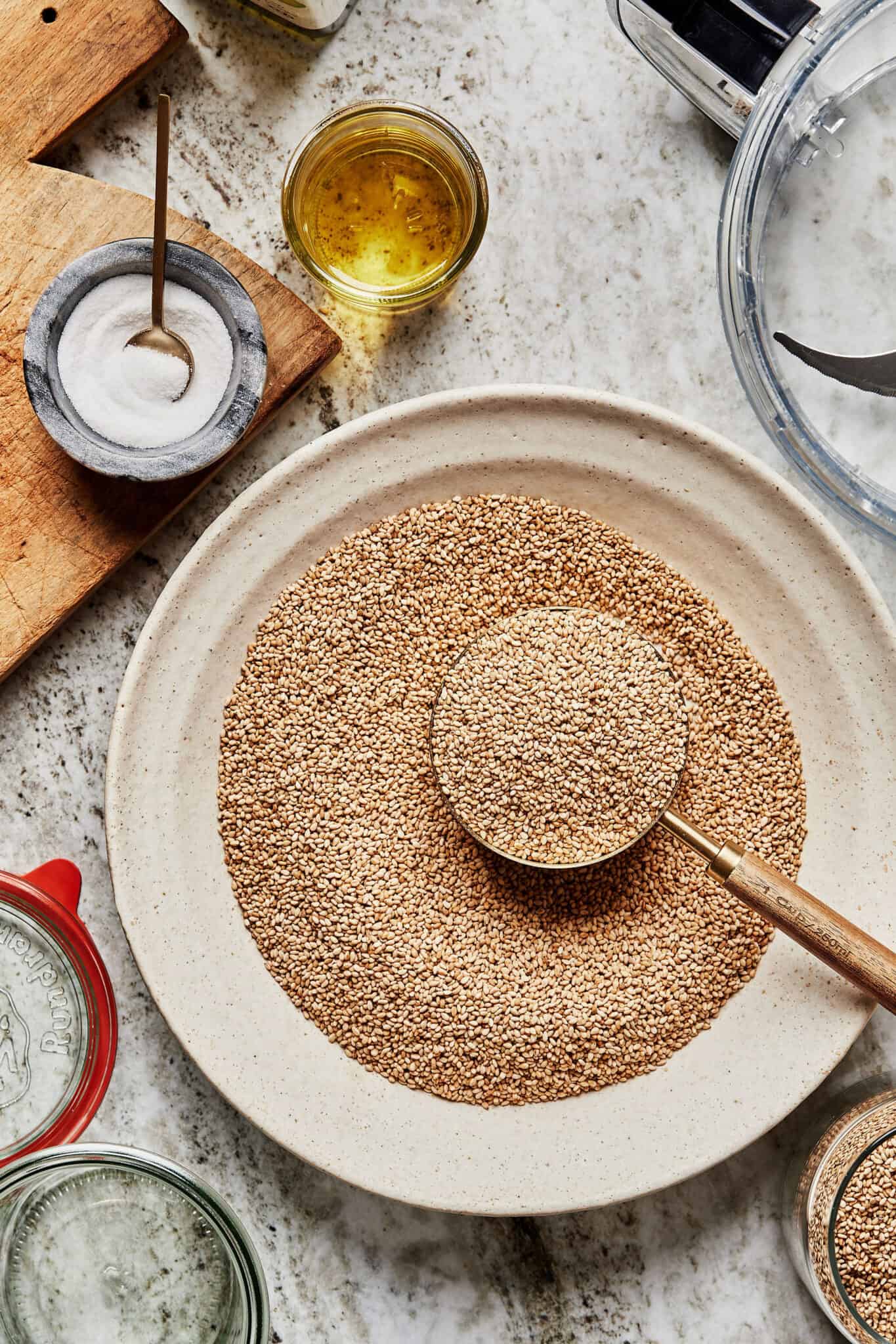 3-Ingredient Homemade Tahini - Kalejunkie