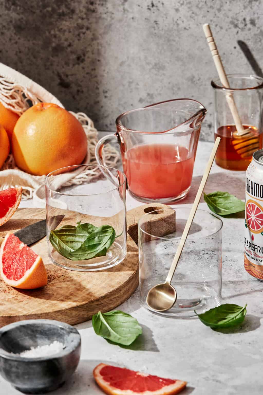 Greyhound Basil Mocktail - Kalejunkie