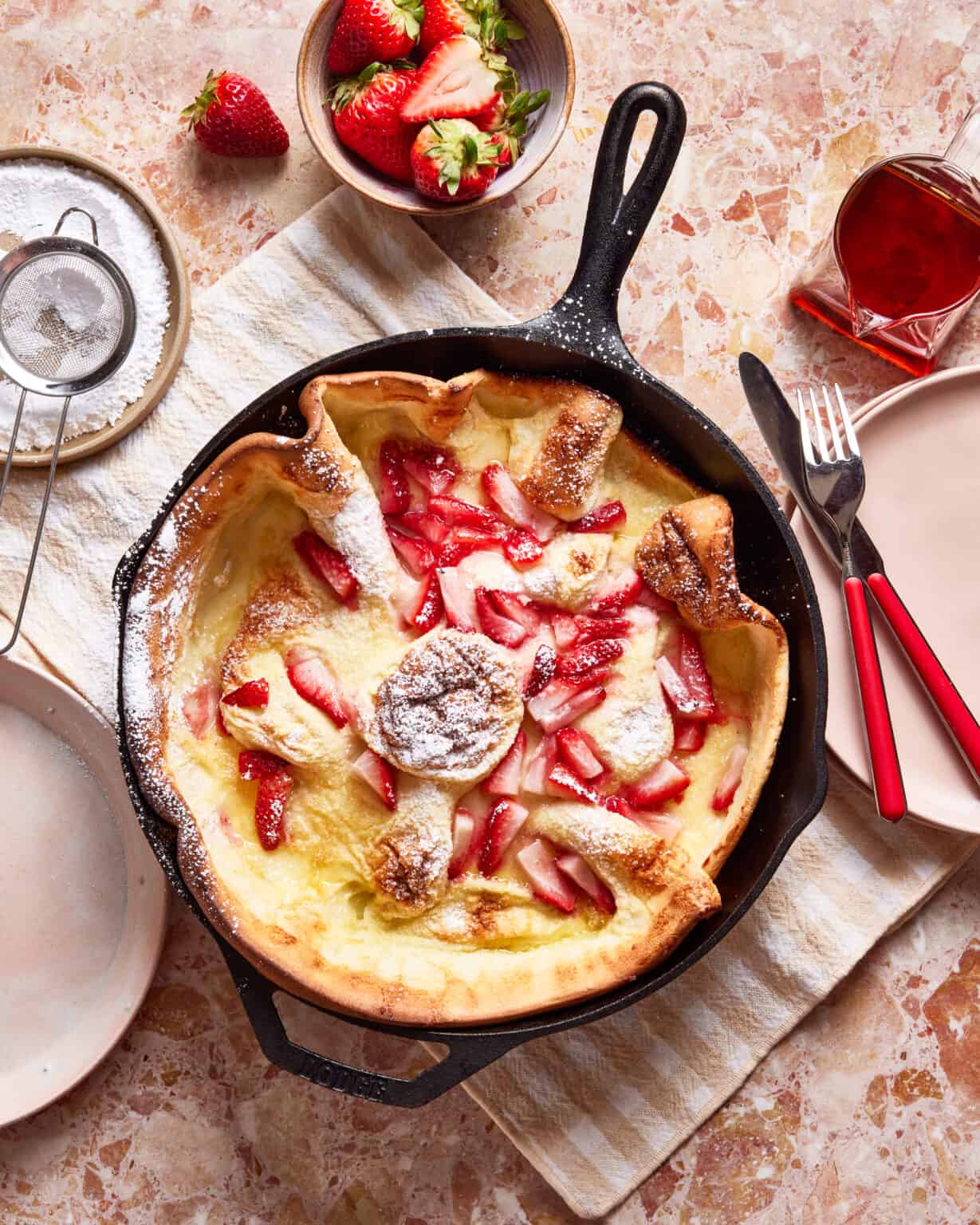 Strawberry Lemon Dutch Baby - Kalejunkie