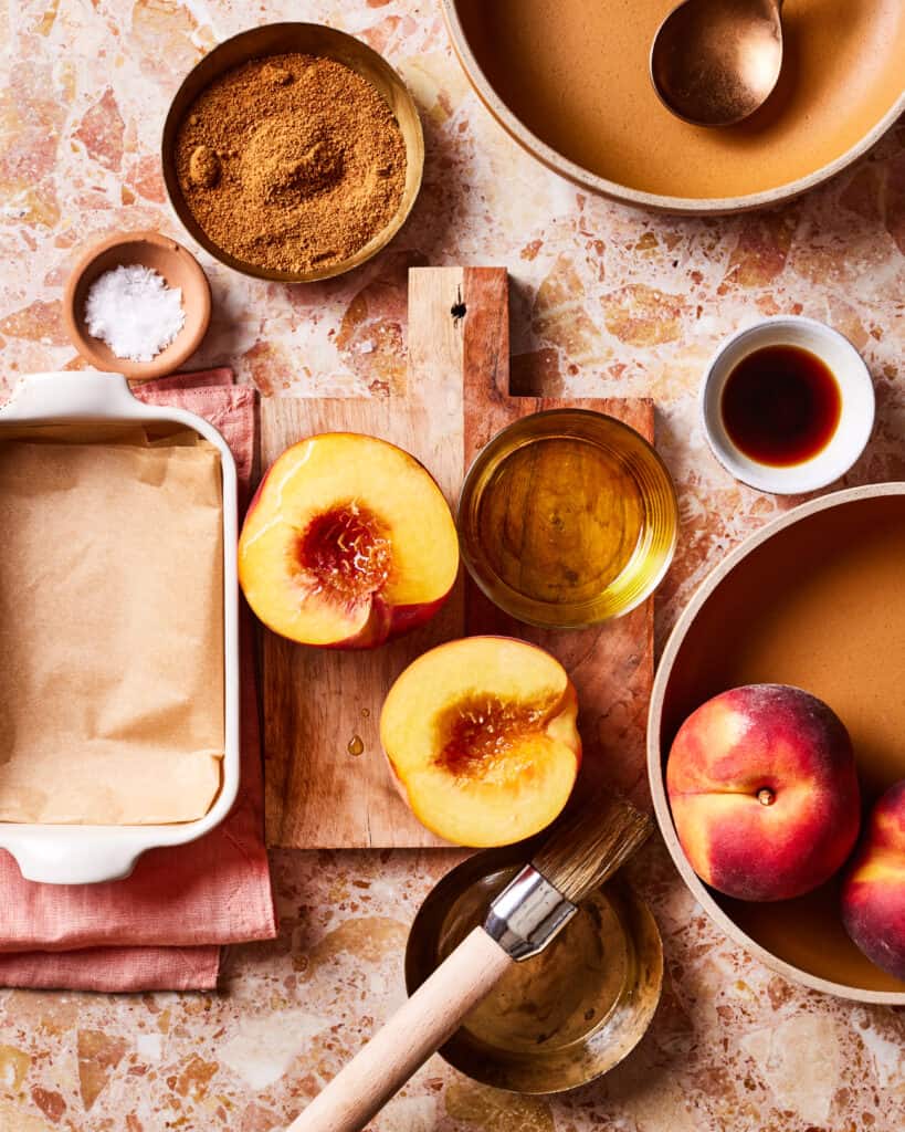 Single Serving Olive Oil Baked Peach - Kalejunkie