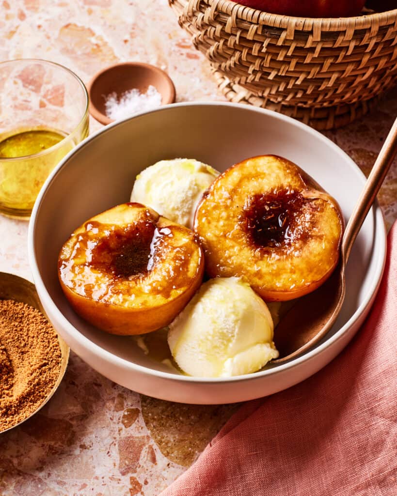 Single Serving Olive Oil Baked Peach - Kalejunkie