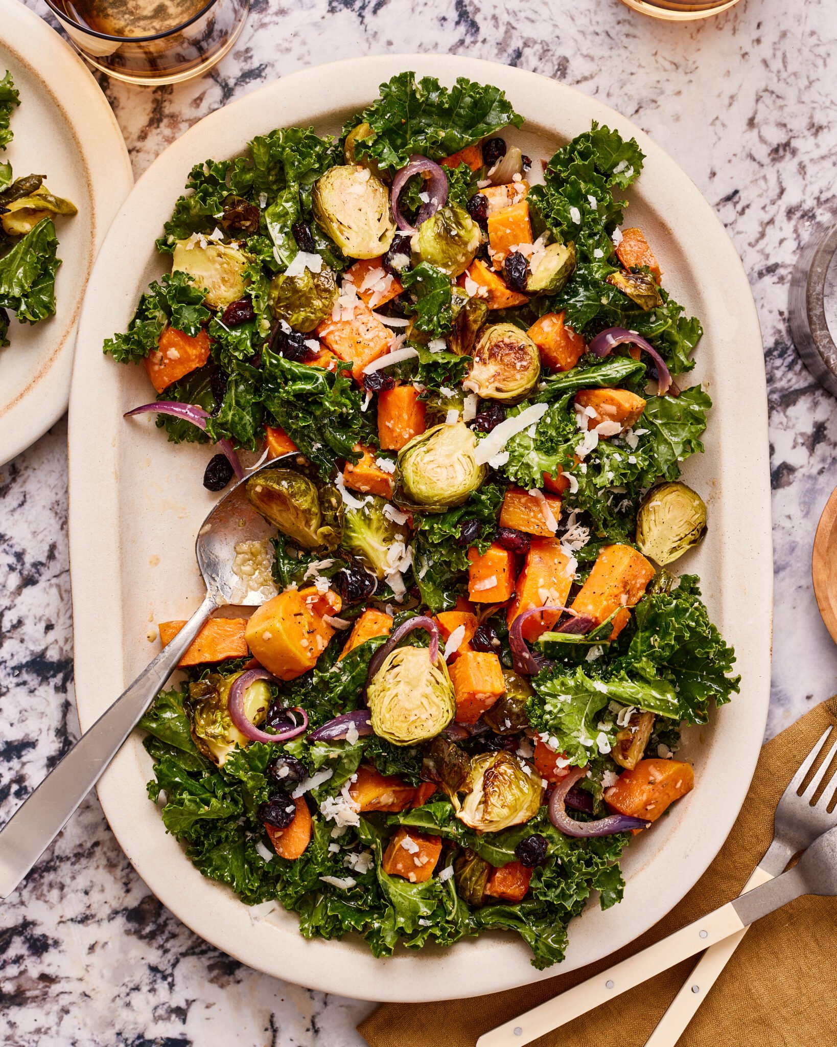 Warm Roasted Veggie Salad with Maple Dijon Vinaigrette - Kalejunkie