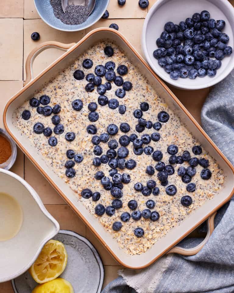 Easy Lemon Blueberry Baked Oatmeal - Kalejunkie
