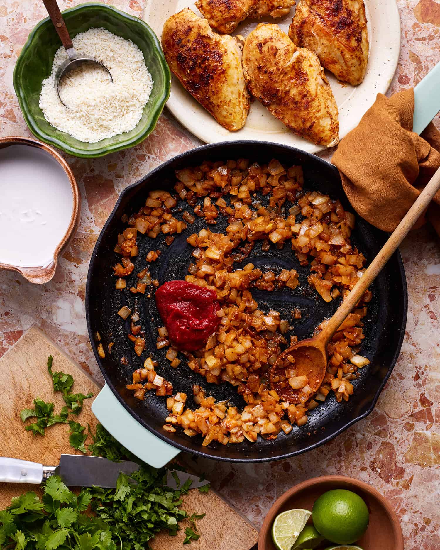One Pan Saucy Coconut Chicken - Kalejunkie