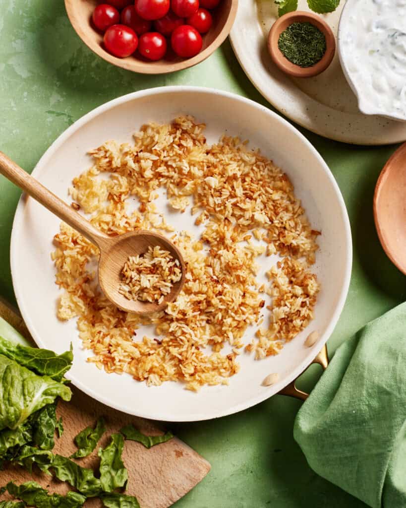 Scorched Rice Loaded Chicken Gyros Bowl - Kalejunkie