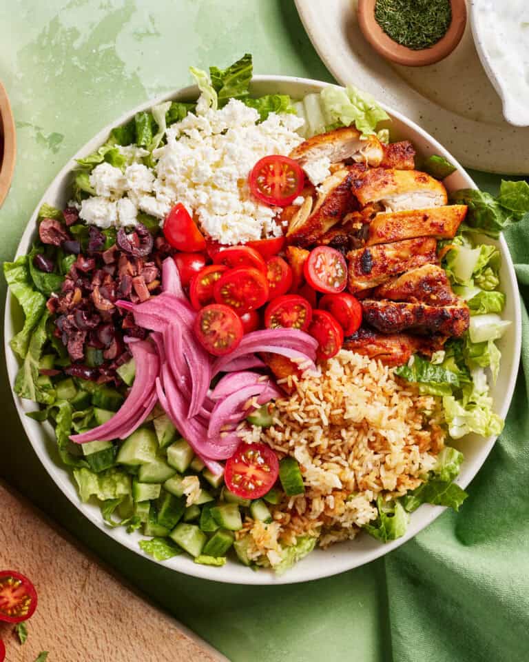 Scorched Rice Loaded Chicken Gyros Bowl - Kalejunkie