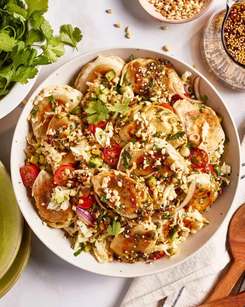 Viral Crispy Dumpling Salad - Kalejunkie