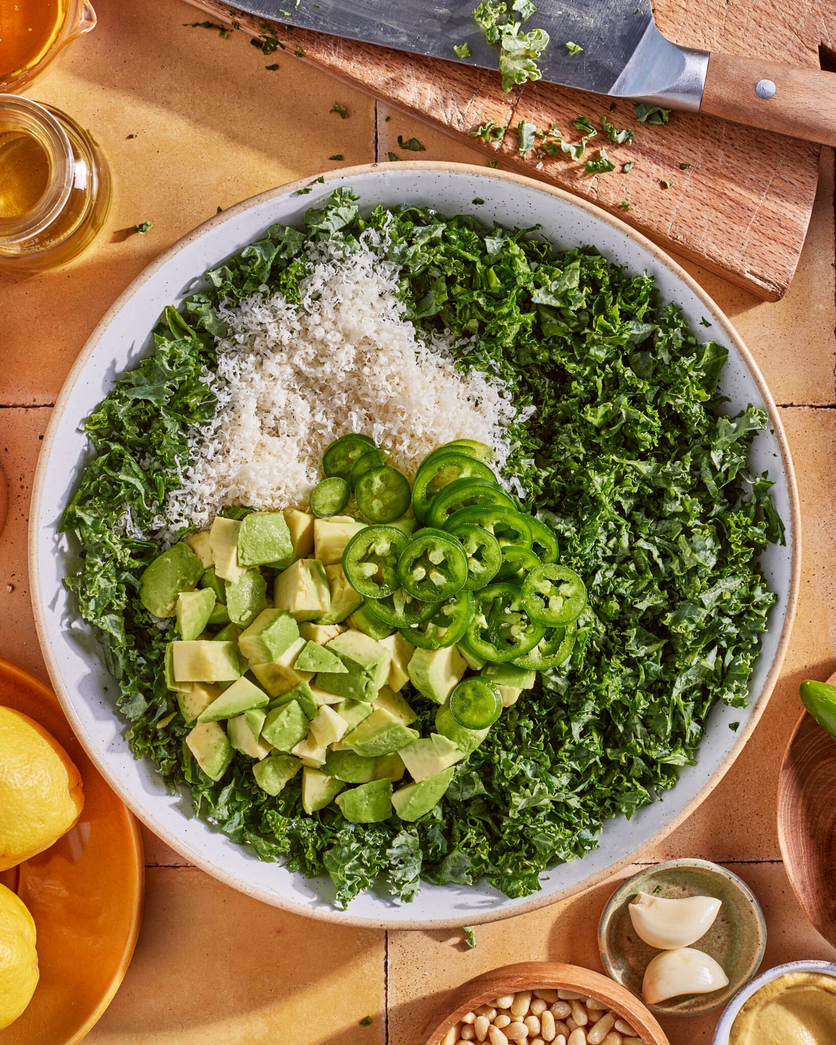 Micro Chop Kale Salad with Jalapeño Lime Dressing - Kalejunkie