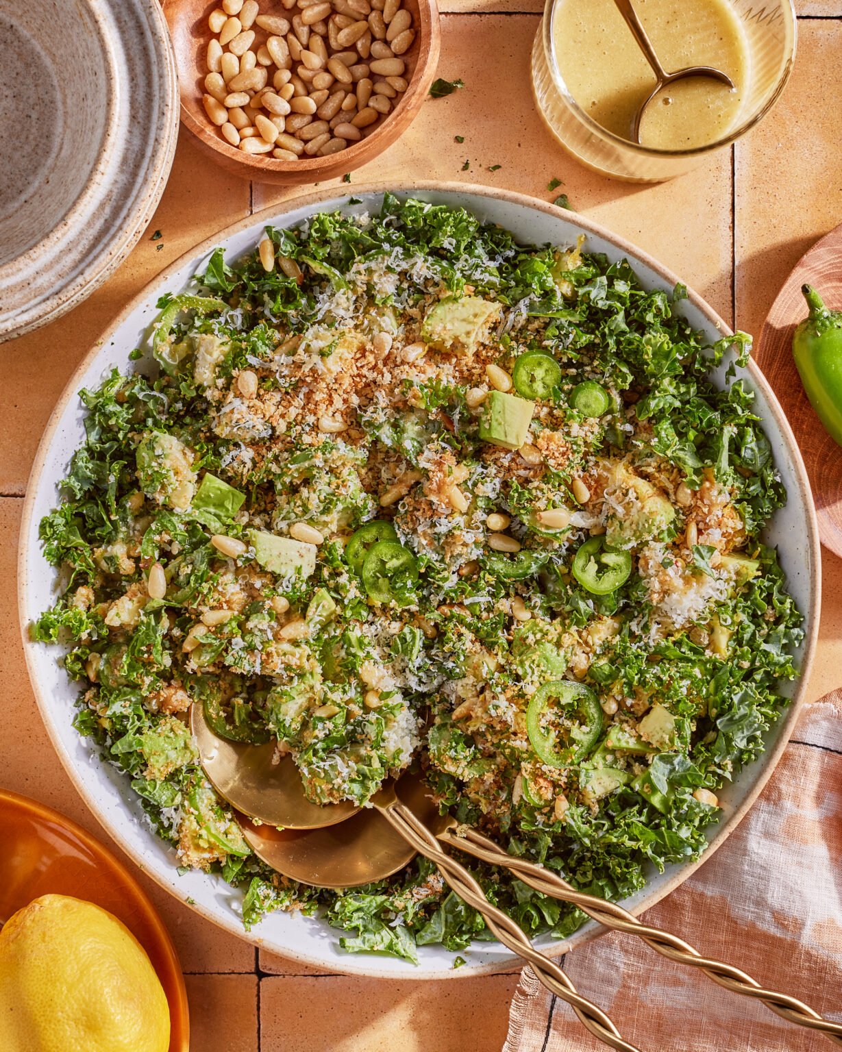 Micro Chop Kale Salad with Jalapeño Lime Dressing - Kalejunkie