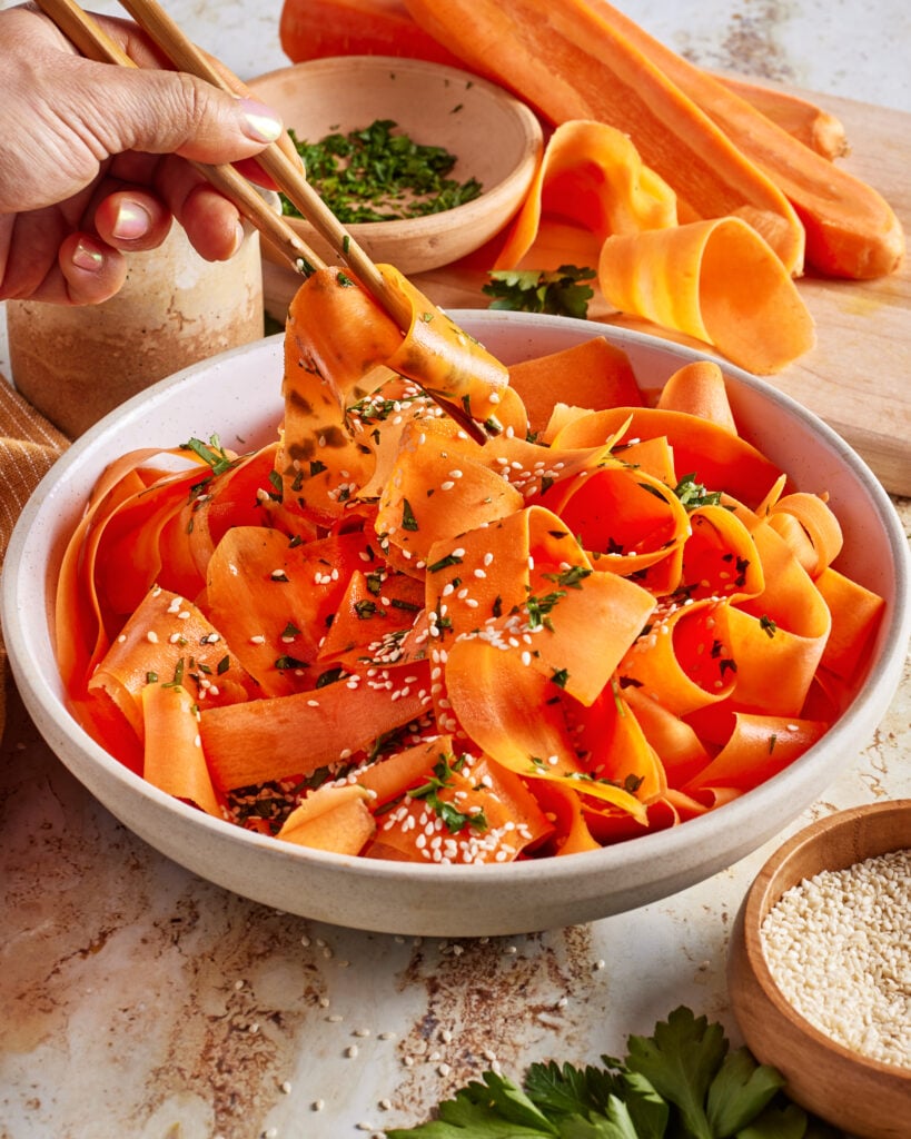 Viral Carrot Ribbon Salad - Kalejunkie