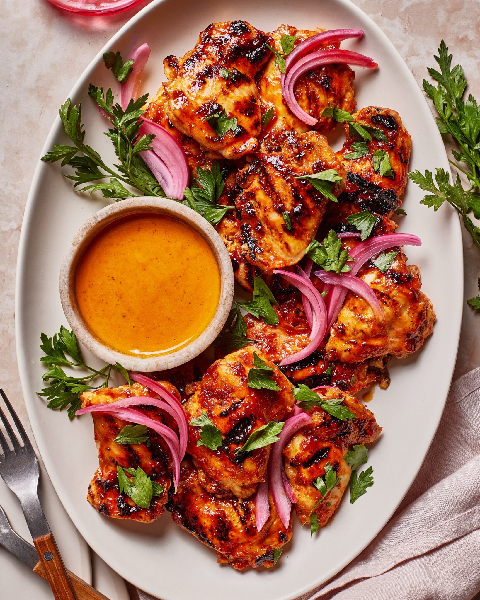 Honey Harissa Chicken Thighs - Kalejunkie